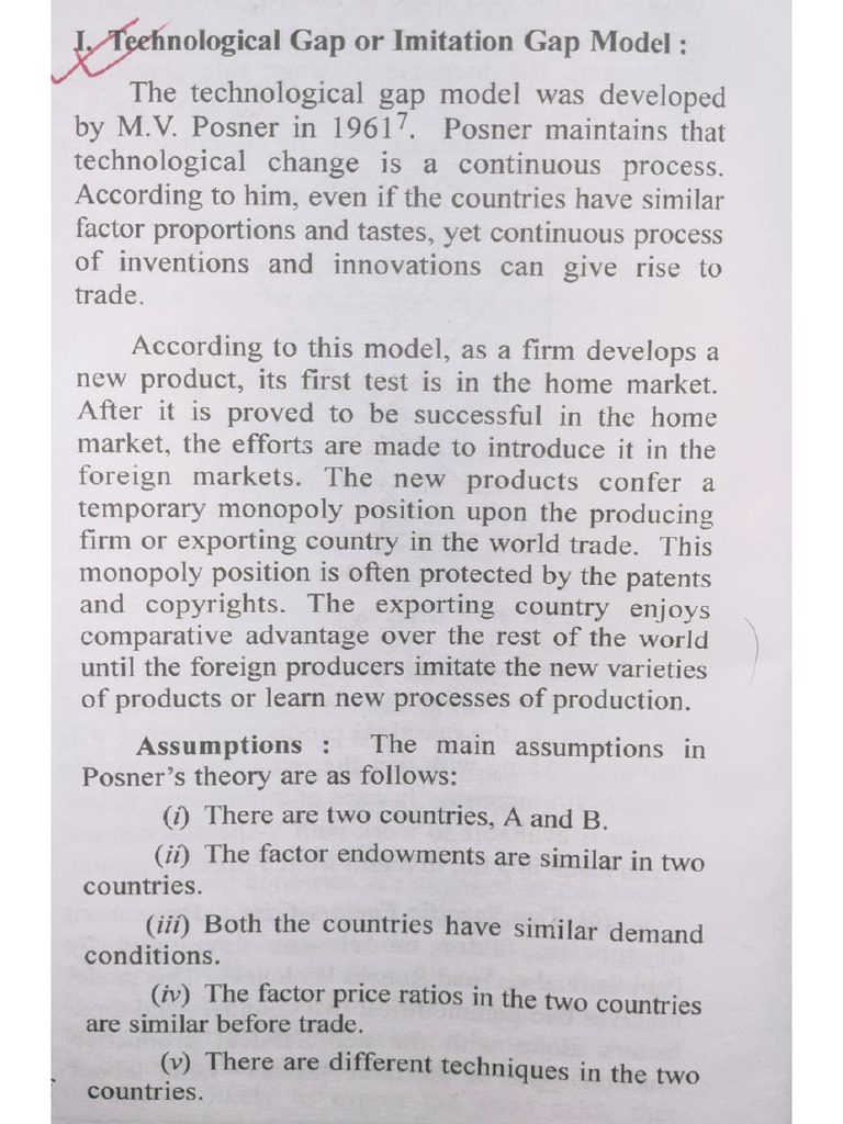 Technological Gap Model English Gauhati University | PDF