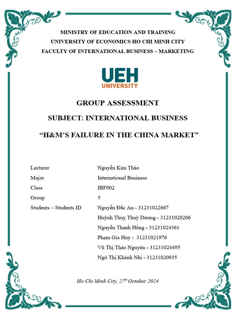 Group 5 - Ibf002 - Ib Project | PDF | Corporate Social Responsibility | Brand