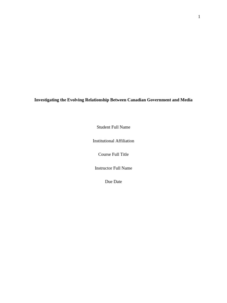 Canadian Government and Media | PDF | Mass Media | Public Opinion