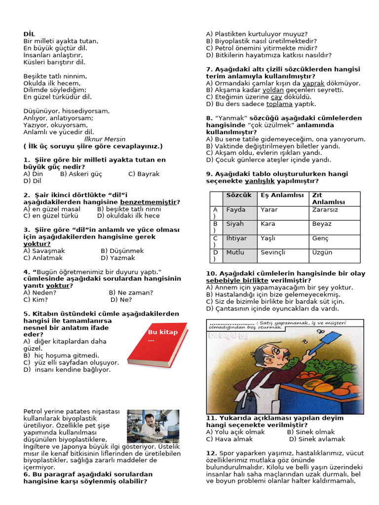 5-Sinif-Turkce-2-Donem-2-Yazili-DilBilgisi.net | PDF