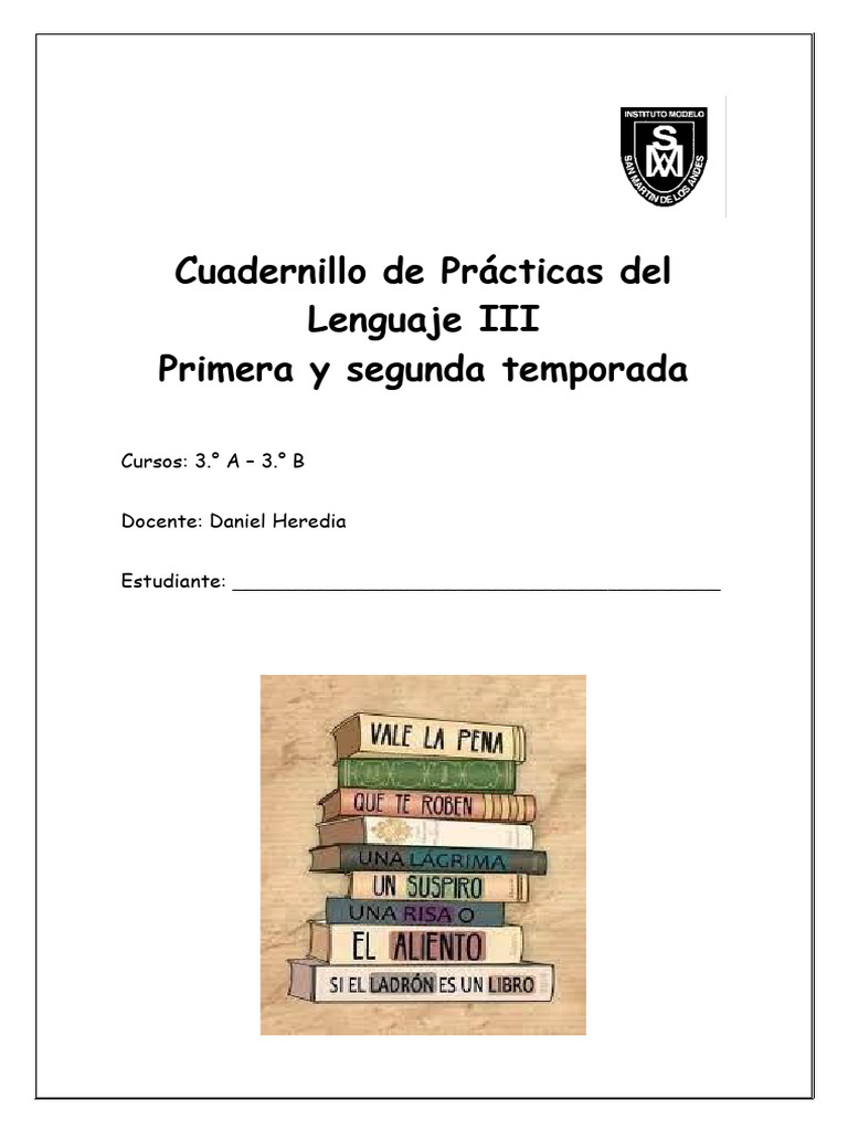 Cuadernillo 2024 de Pr-Cticas Del Lenguaje III Definitivo | PDF ...