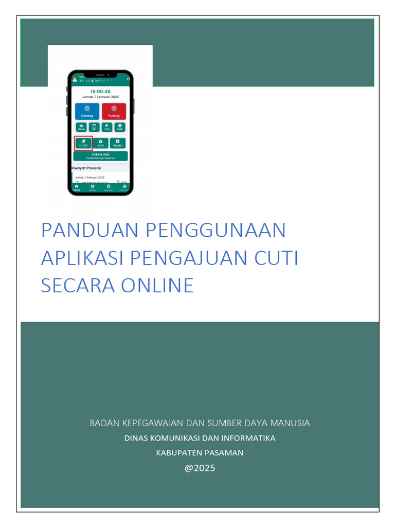 Panduan Aplikasi Cuti Online ASN Pasaman | PDF
