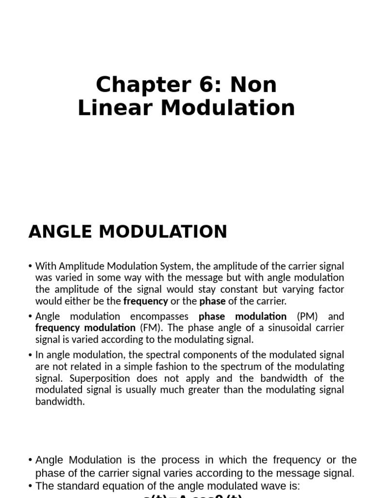 Comm Chapter 6 Frequency Modualtion | PDF | Frequency Modulation | Modulation