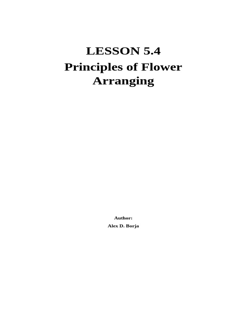 Principles of Flower Arranging | PDF | Floristry