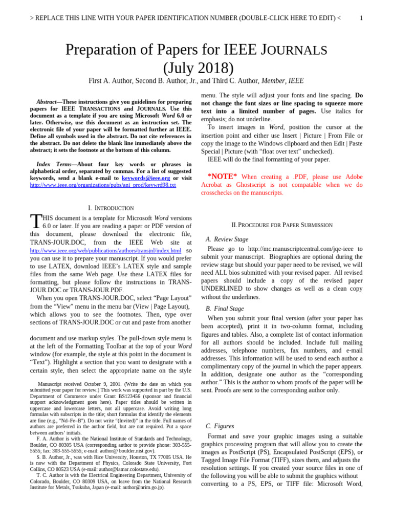 Plantilla para Trabajos Escritos IEEE | PDF