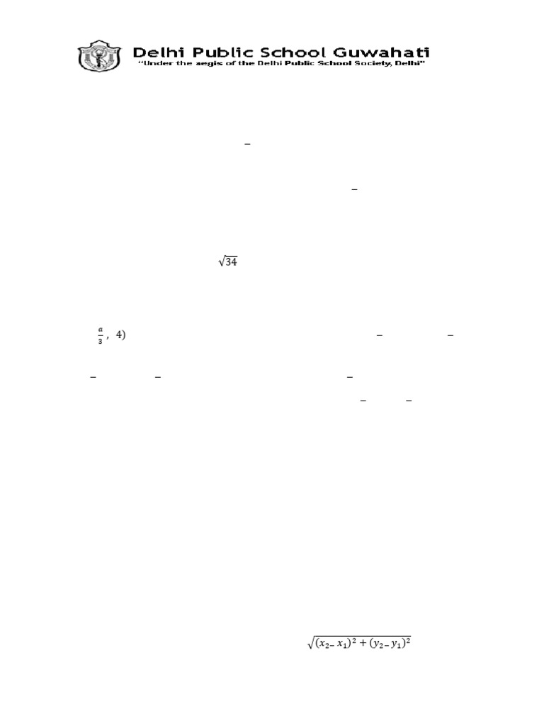 Practice Questions - CHP 7 Coordinate Geometry | PDF | Elementary ...