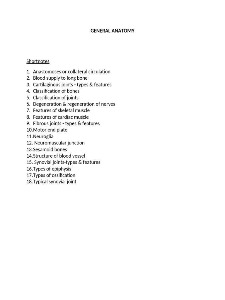 General Anatomy | PDF