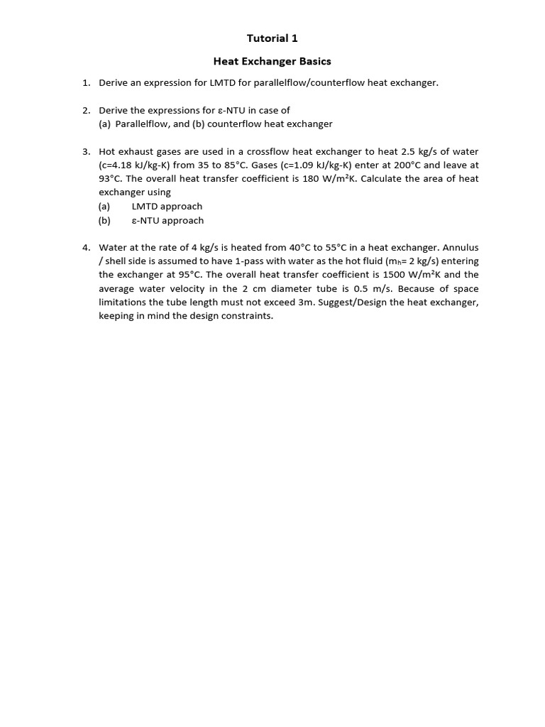 IITR HX Basics TUT-1 | PDF