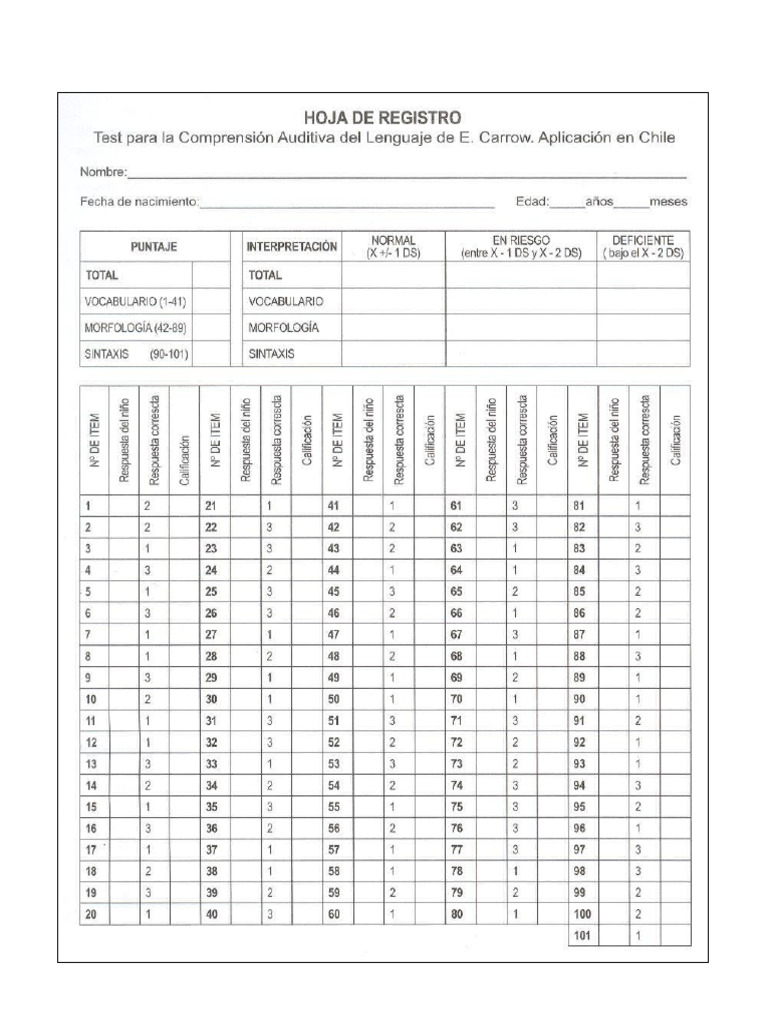 TECAL Hoja de Respuesta | PDF