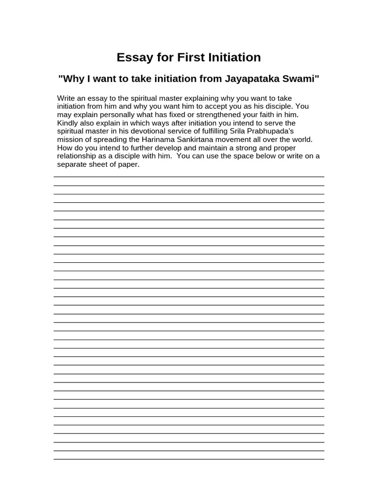 Essay For Harinam Initiation | PDF
