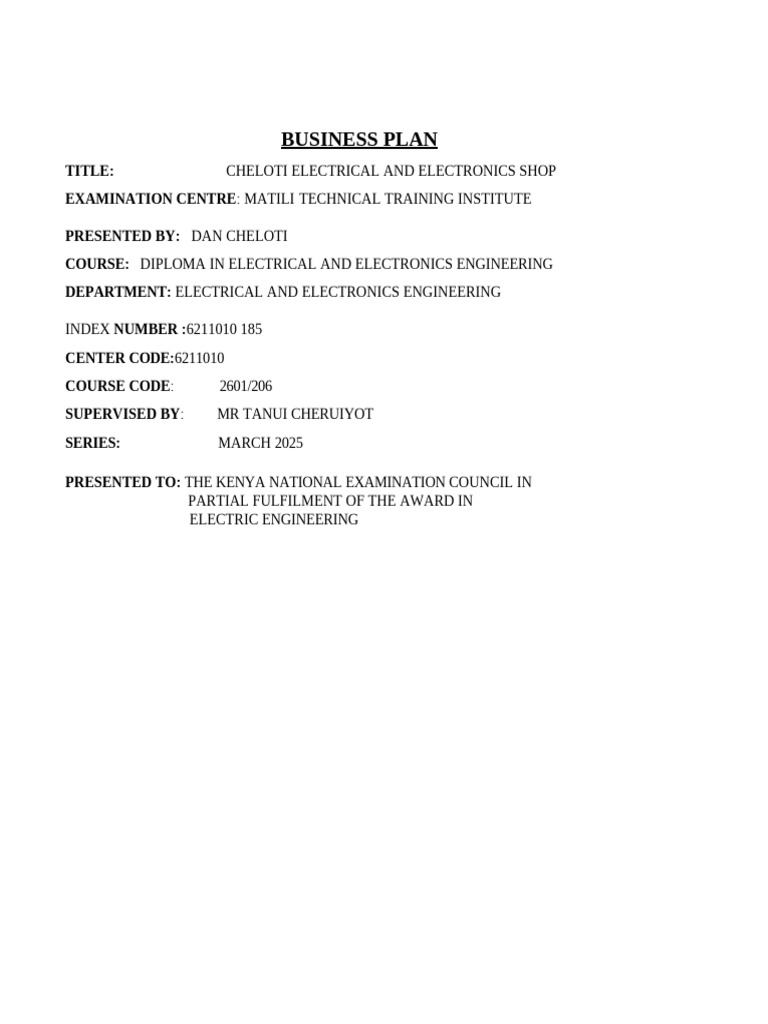Business Plan for Cheloti Shop | PDF | Balance Sheet | Income Statement