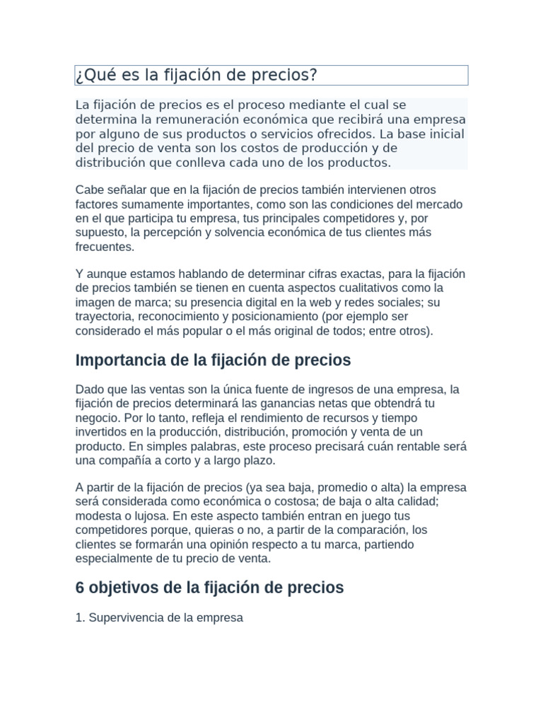 Guía completa sobre fijación de precios | PDF | Al por menor | Precios