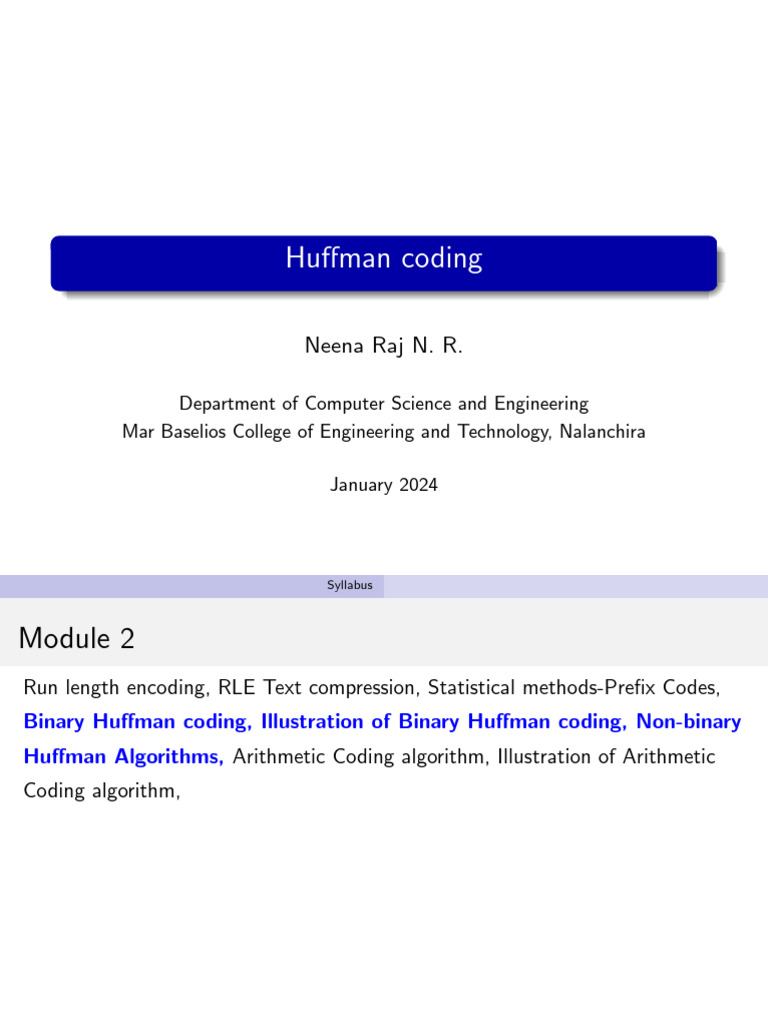 M2 Huffman | PDF | Data Compression | Code
