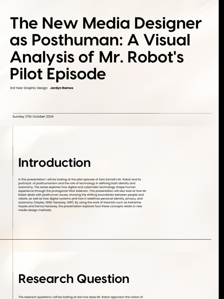 The New Media Designer As Posthuman: A Visual Analysis of Mr. Robot's Pilot Episode | PDF ...