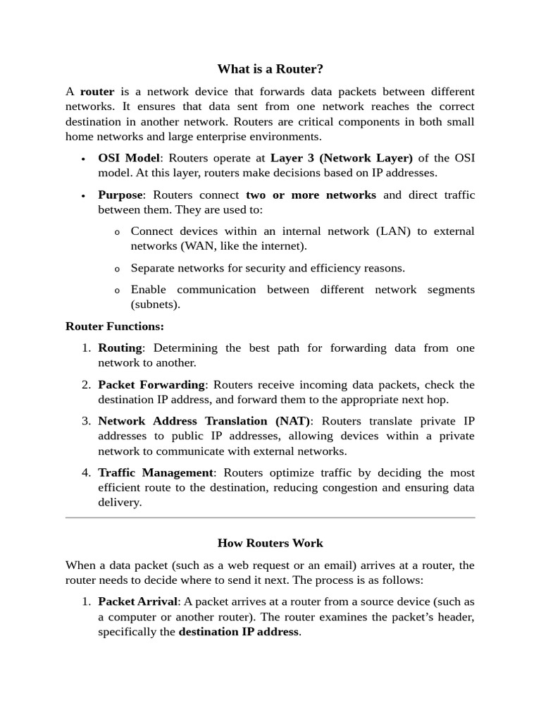 What is Routers | PDF | Computer Network | Routing