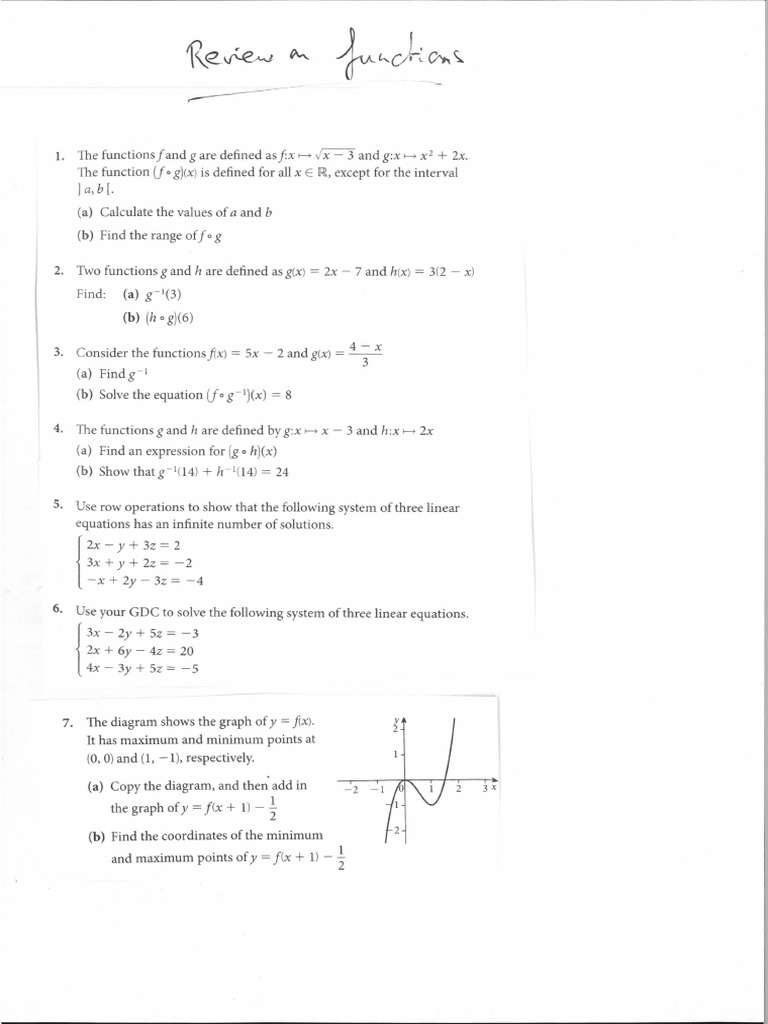 review_on_functions | PDF | Function (Mathematics) | Asymptote