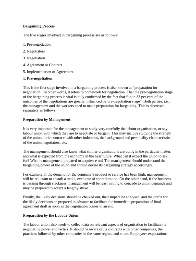 Collective Bargaining Process | PDF | Ratification | Collective Bargaining
