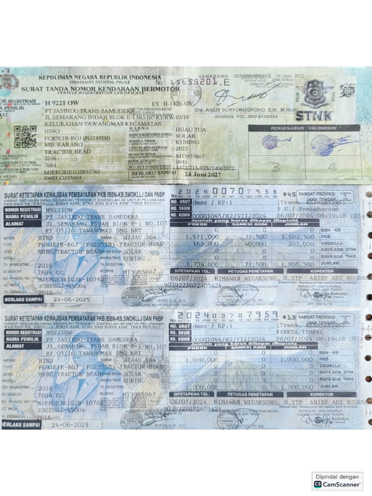 STNK H 9221 Ow | PDF