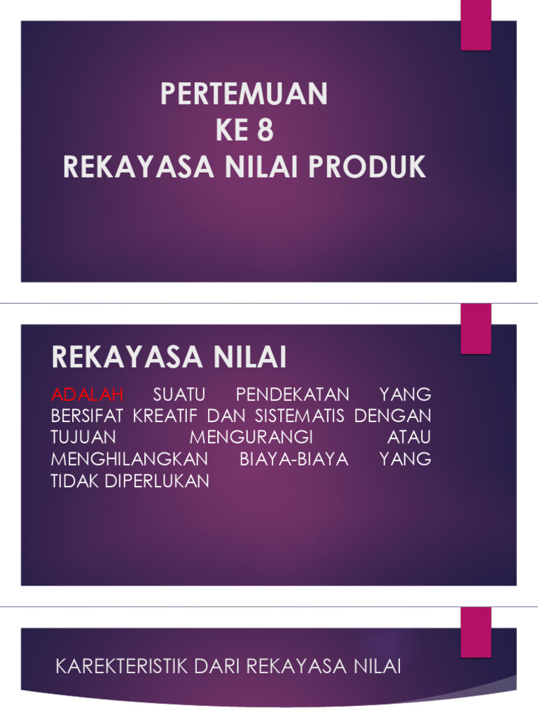 Rekayasa Nilai Produk | PDF