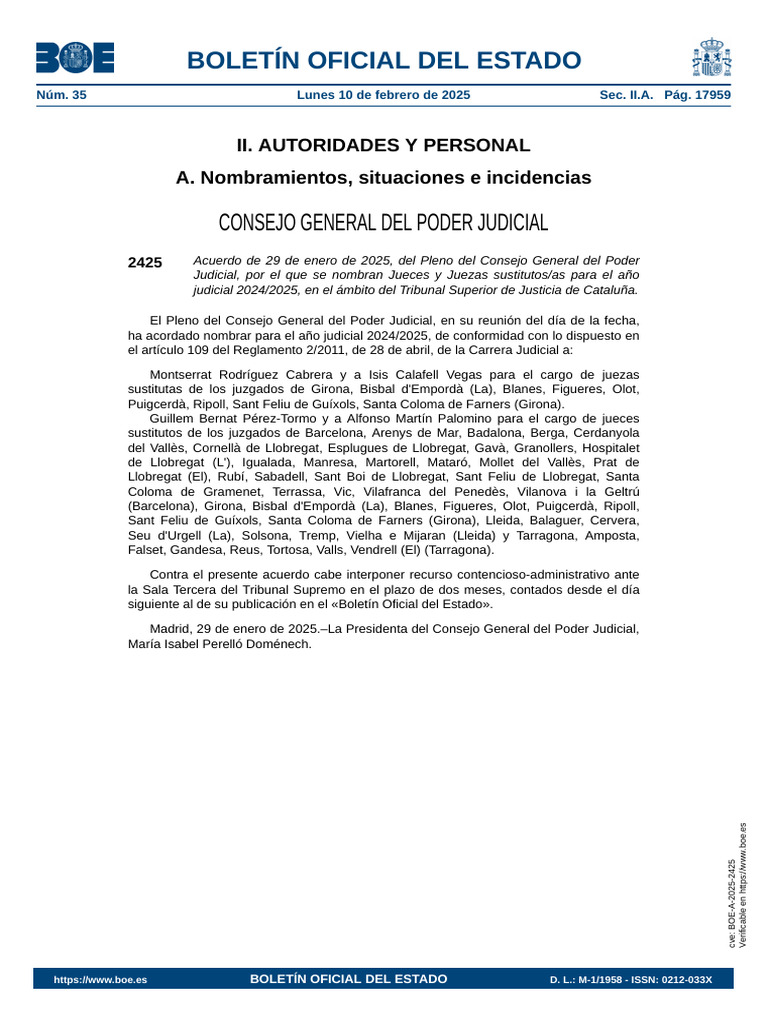 Boe A 2025 2425 | PDF | Gobierno | Formas de gobierno