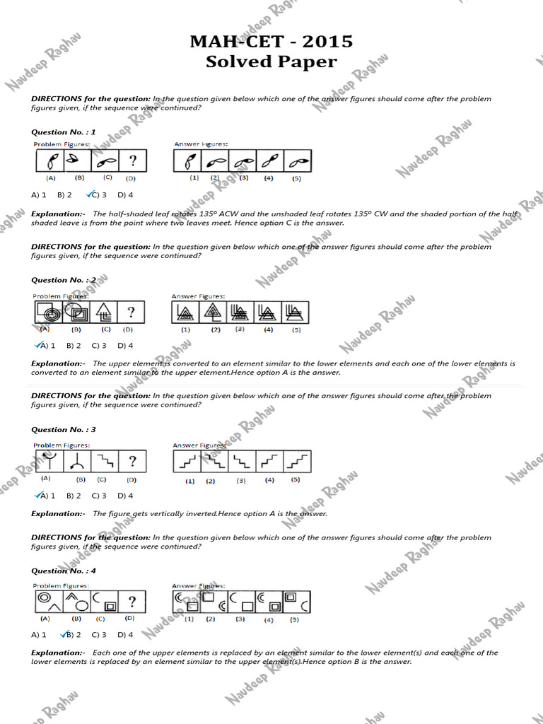 MAH-CET 2015 Solved Paper Analysis | PDF | Taxes | Government Of India