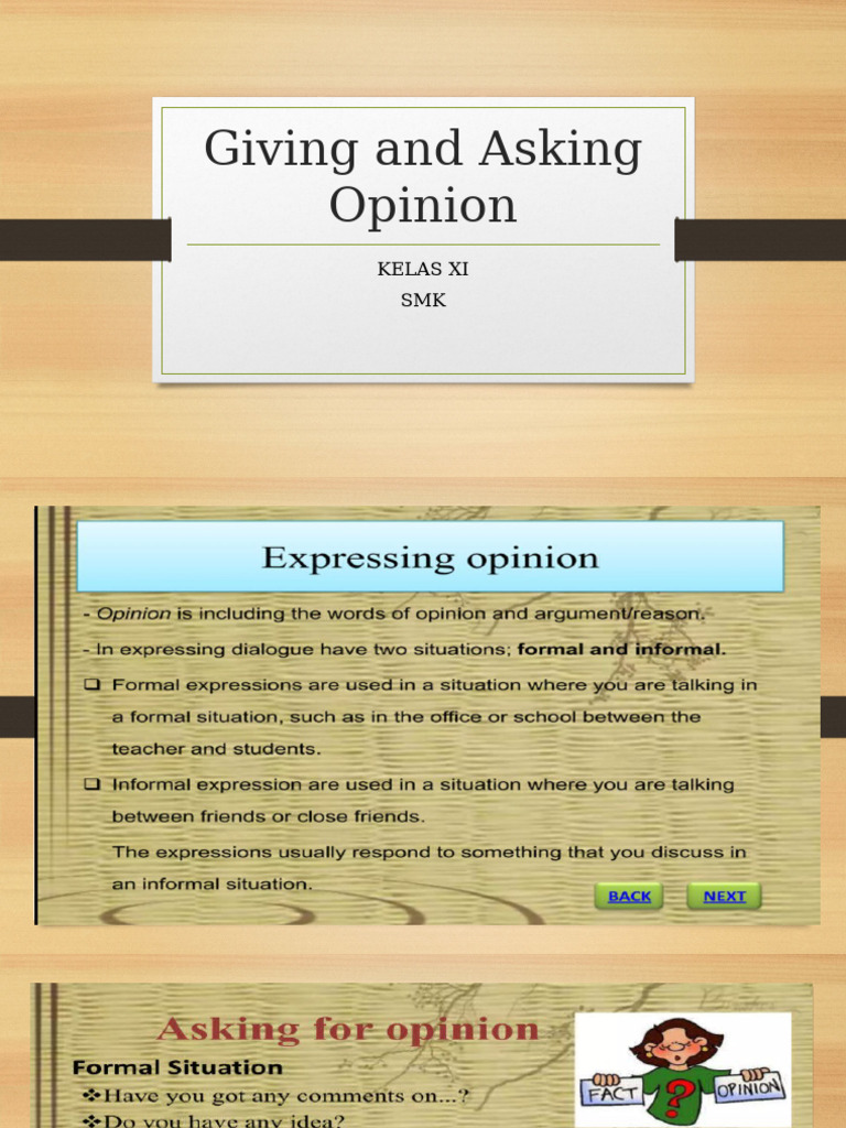 Giving and Asking Opinion | PDF