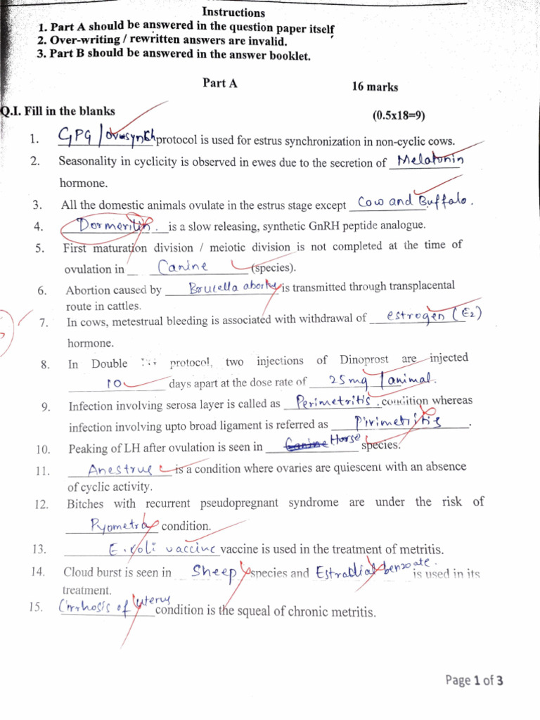 Gyna 4th Year Internal Question Paper | PDF