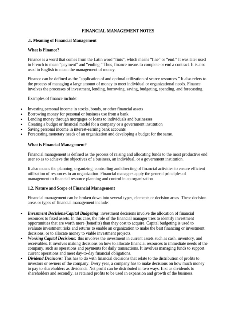 Overview of Financial Management Principles | PDF | Stocks | Preferred ...