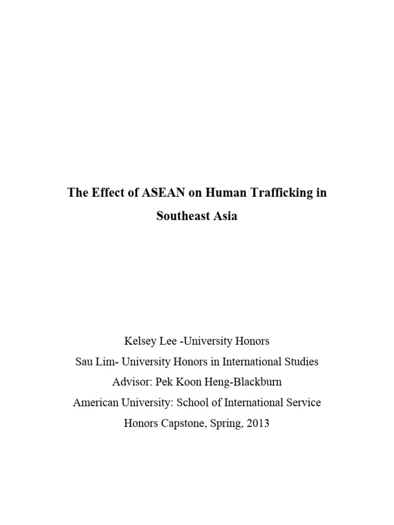 Human Trafficking and ASEAN Effect | PDF | Human Trafficking ...