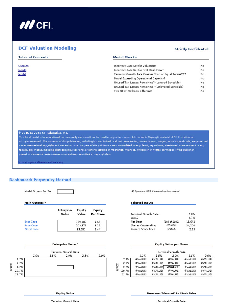 DCF Valuation Model (Complete) | PDF | Cost Of Capital | Valuation ...
