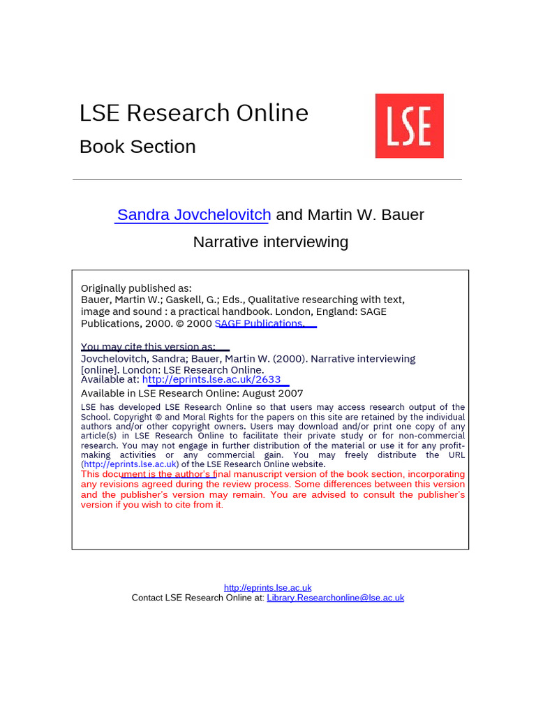 Narrative Interviewing PDF | PDF | Narrative | Plot (Narrative)