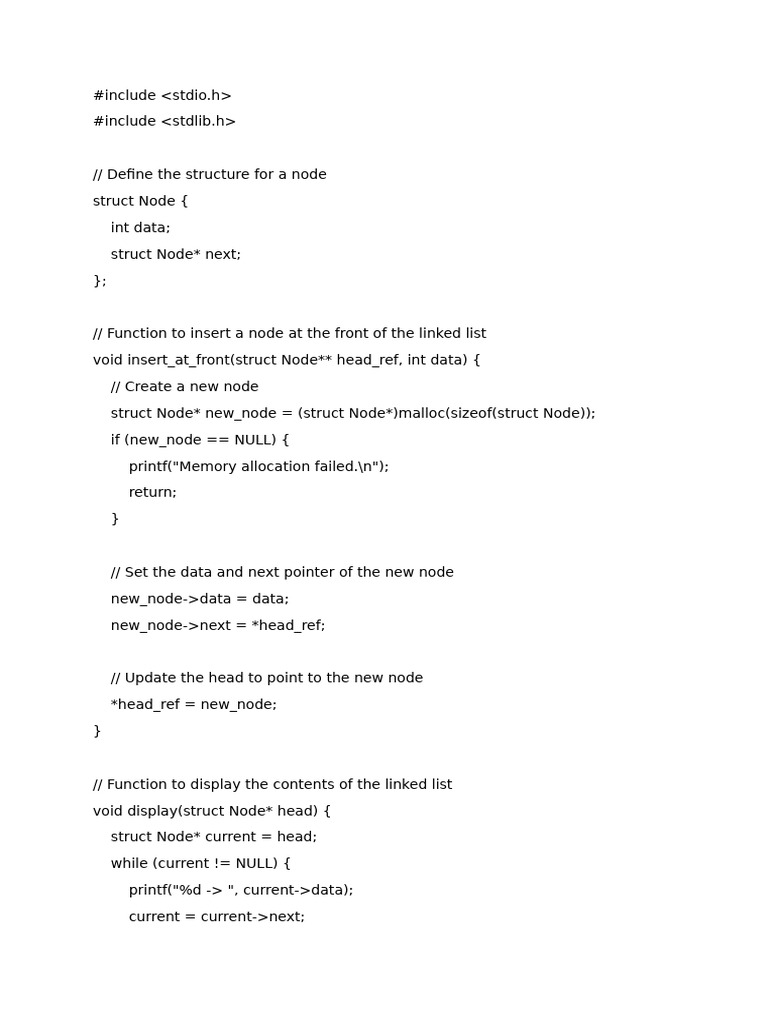 Linledlist | PDF | Pointer (Computer Programming) | Computing
