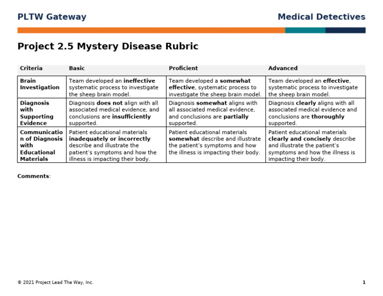 Medical Detectives Rubric for Disease Investigation | PDF