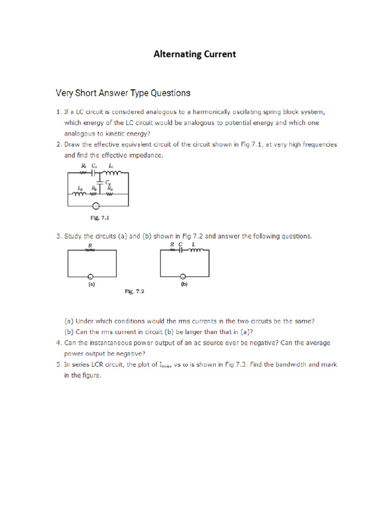Alternating Current Pdf