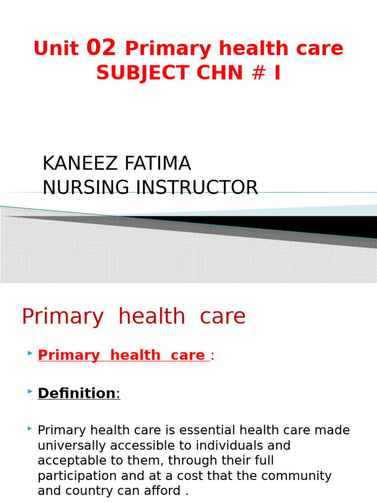 Primary Heath Care # 2 CHN | PDF | Sanitation | Preventive Healthcare