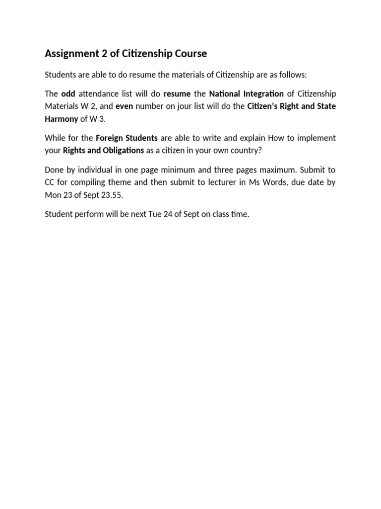 Assignment 2 Citizenship | PDF