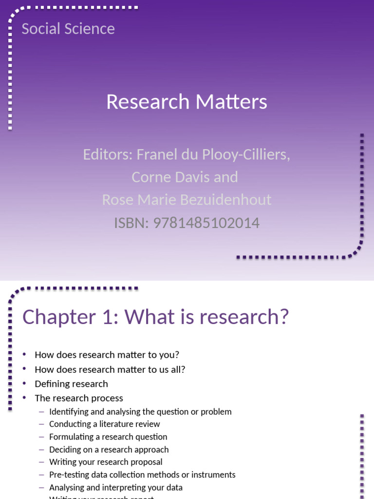 Slides On Textbook Du Plooy Et Al 2021 Chapters 1 To 22 | PDF | Hypothesis | Qualitative Research