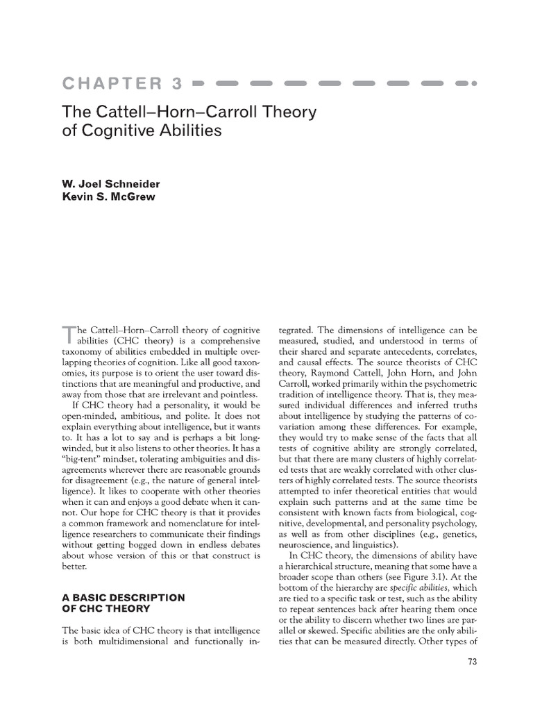 Chc Chapter | PDF | Psychological Concepts | Intelligence