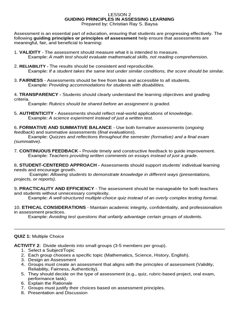HANDOUTS-Lesson-2 | PDF | Educational Assessment | Intelligence