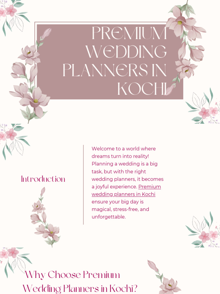 Premium Wedding Planners in Kochi | PDF | Wedding