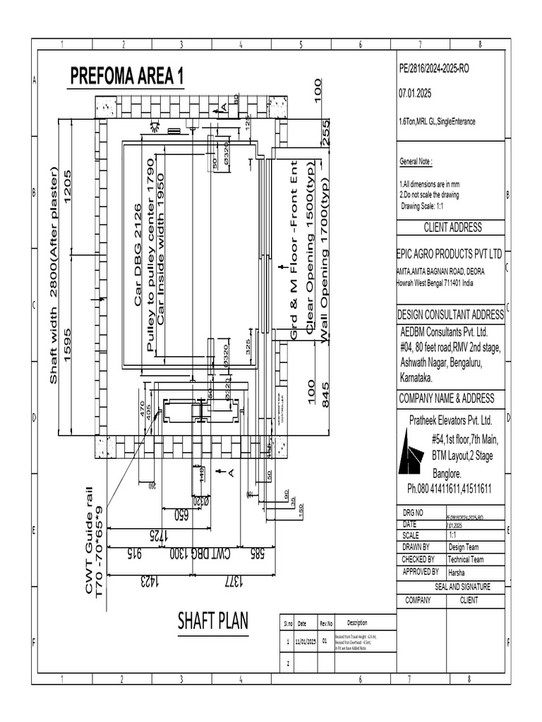 Epic Agro - Prefoma Area-Shaft Plan-Merged | PDF | Elevator