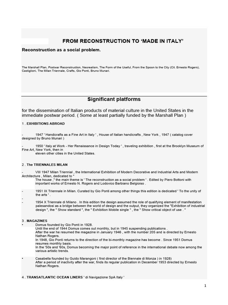 Notes On Italian Design ENG | PDF