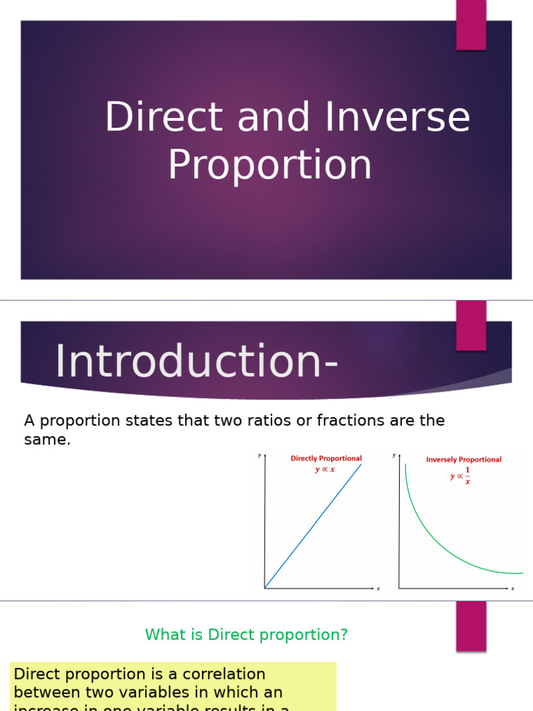 Direct and Inverse Proportion | PDF