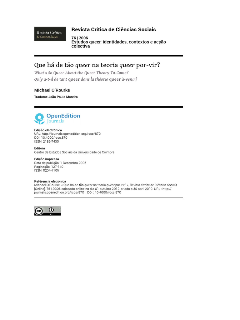 O que há de tão queer na teoria queer por-vir? | PDF | Teoria Queer ...