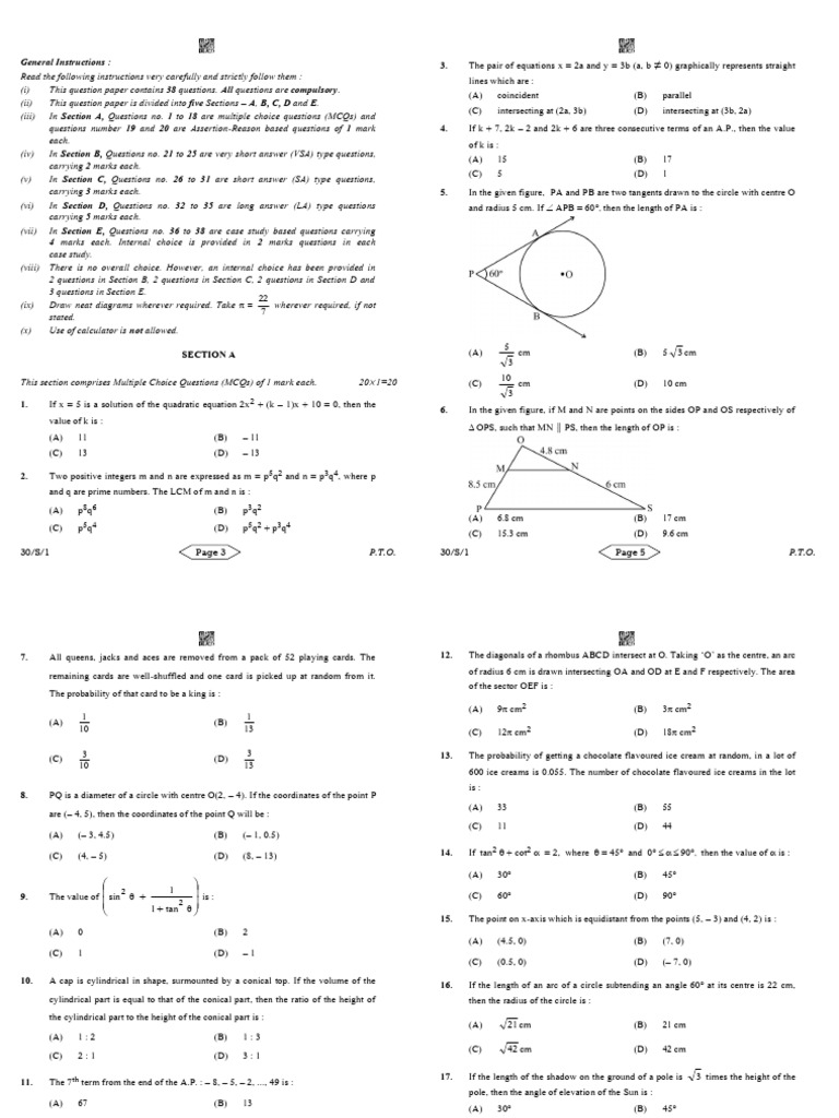 30-S-1 Mathematics Standard | PDF | Circle | Sphere