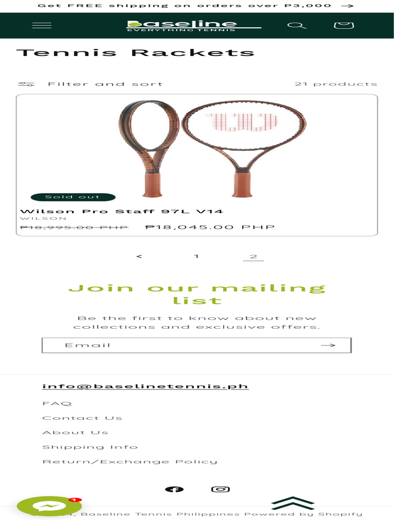 Tennis Rackets - Page 2 - Baseline Tennis Philippines | PDF