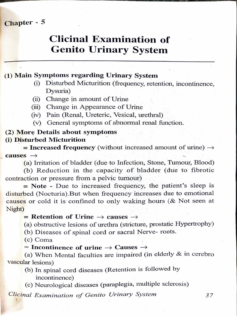 Urinary System Symptoms and Examination | PDF | Urinary Incontinence ...