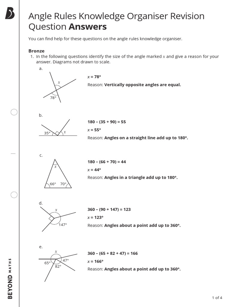 Angle Rules Knowledge Organiser Revision 1 | PDF | Triangle | Angle