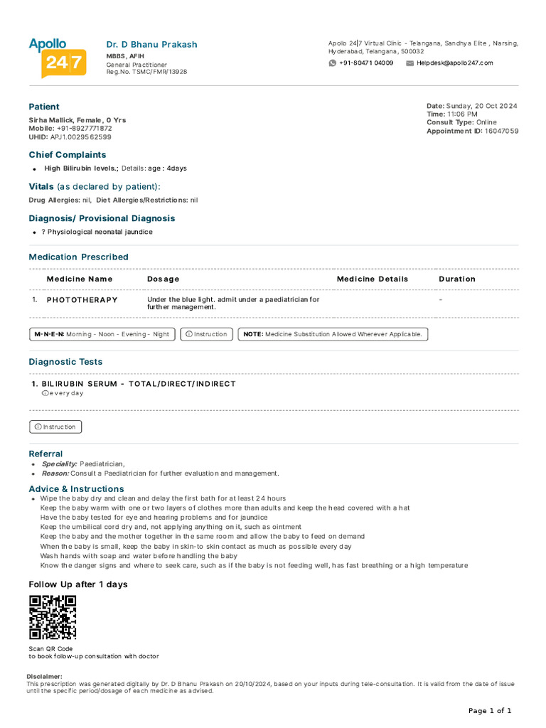Prescription_Apollo 2471729446571443 | PDF | Pediatrics | Medical ...