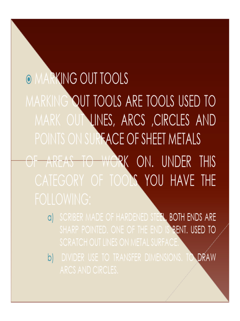 Trammel Points in Sheet Metal Marking | PDF